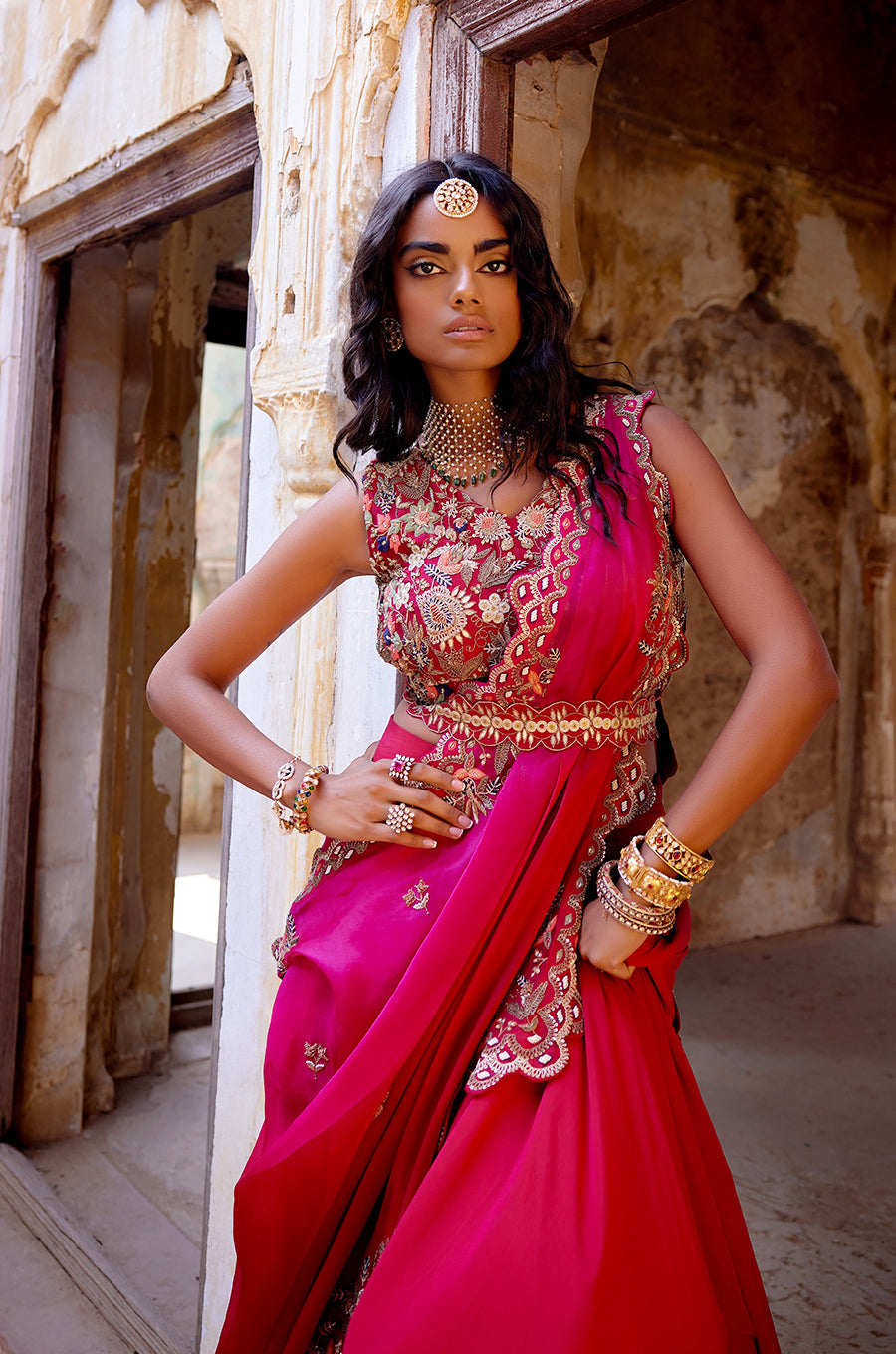 SASH DRAPE LEHENGA SET – Khushboobagri